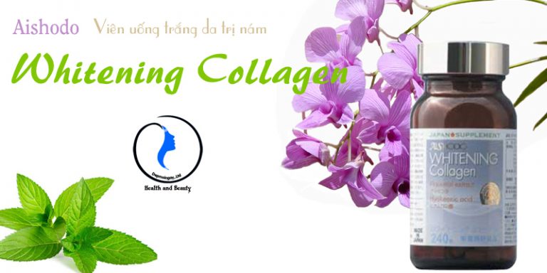 Viên uống Whitening Collagen Aishodo trắng da trị nám