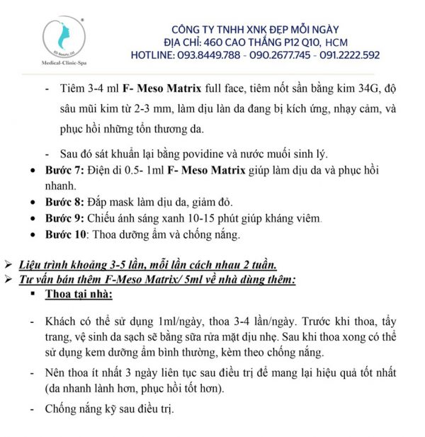 QUY TRÌNH ĐIỀU TRỊ DA CHUYÊN SÂU VỚI FUSION F-MESO MATRIX