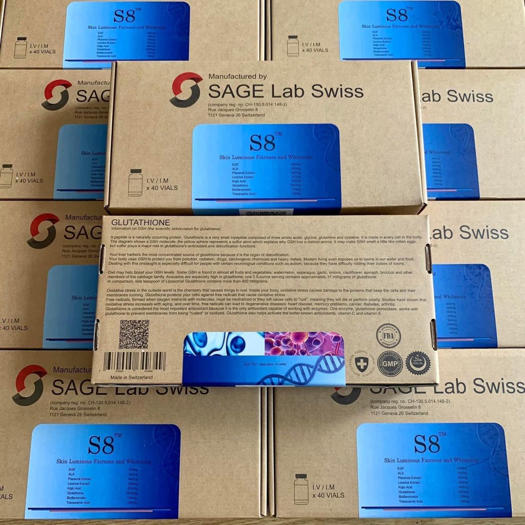 Bộ truyền trắng da Thụy Sĩ S8 SAGE Lab Swiss và Laroscorbine Diamond E-UF