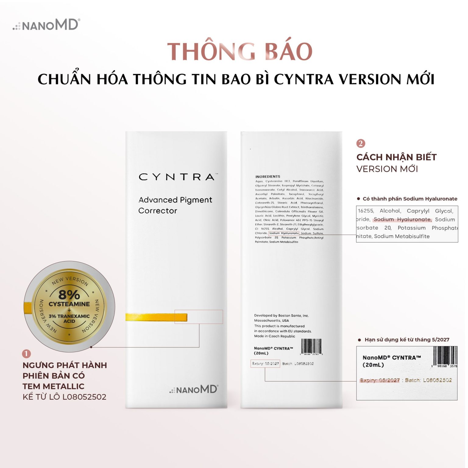 Kem trị nám NanoMD Cyntra Advanced Pigment Corrector
