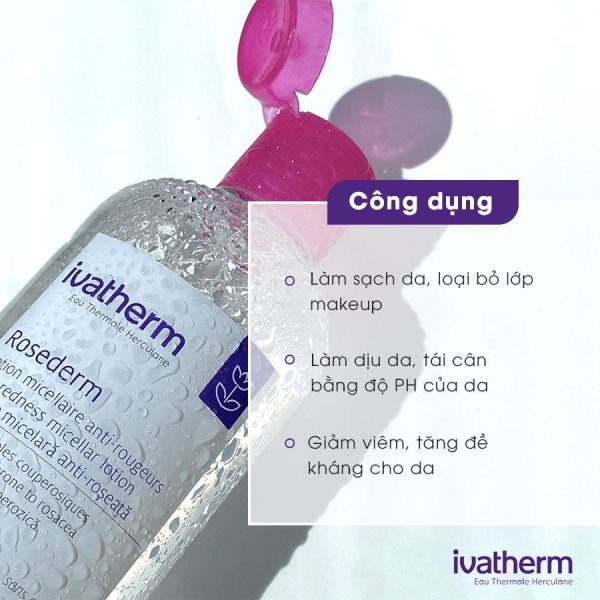 Ivatherm Rosederm Anti Redness Micellar Lotion Tẩy trang cho da giãn ...