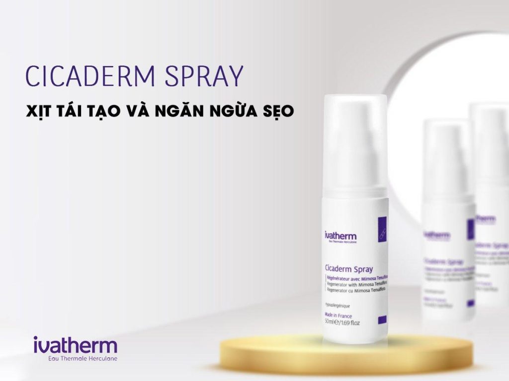 Ivatherm Cicaderm Spray Xịt tái tạo và ngăn ngừa sẹo 50ml