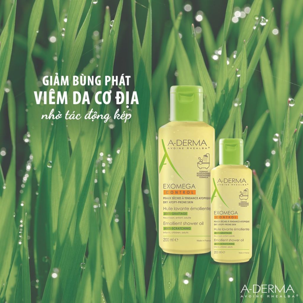 Dầu tắm chuyên biệt cho viêm da cơ địa, da khô và dị ứng Aderma Exomega ...