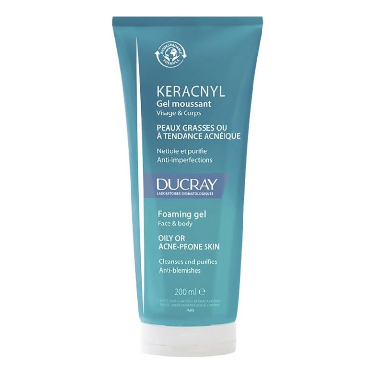 Ducray Keracnyl Moussant 200ml gel rửa mặt cho da dầu nhờn giảm mụn